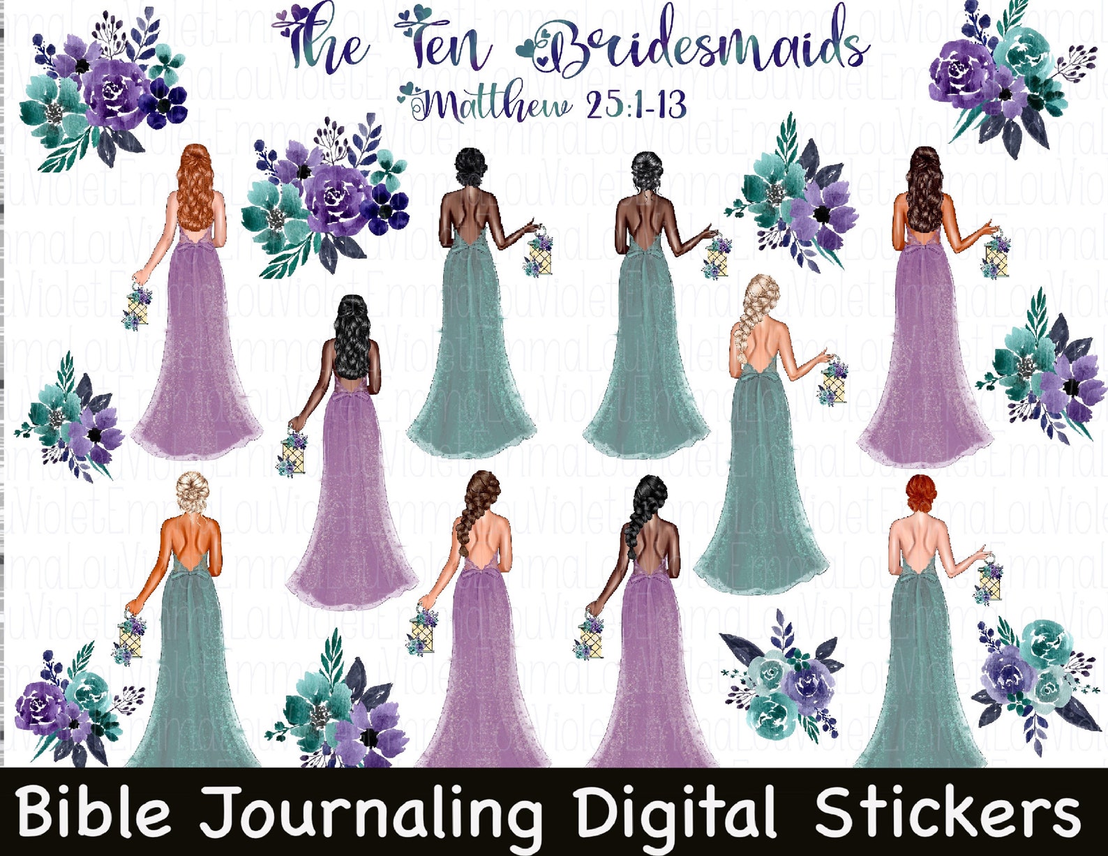 Parable of the Ten Bridesmaids Bible Journaling Printable Sticker Sheet ...