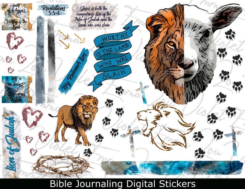 Lion and the Lamb Revelations Bible Journaling Printable - Etsy