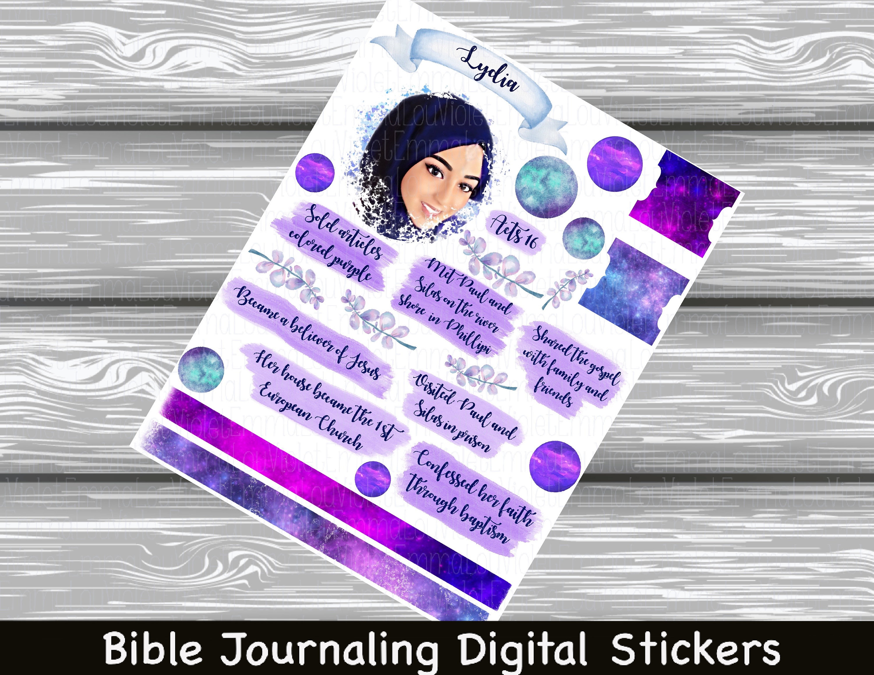 Lydia Women of the Bible Series Printable Sticker Sheet - Etsy