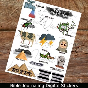 The Ten Plagues of Egypt Bible Journaling Stickers Instant Digital ...