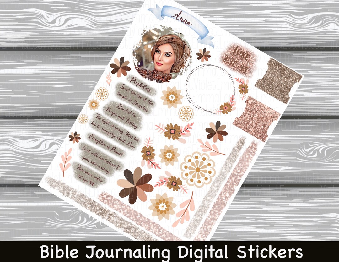 Anna-women of the Bible Series Bible Journaling Printable Sticker Sheet ...