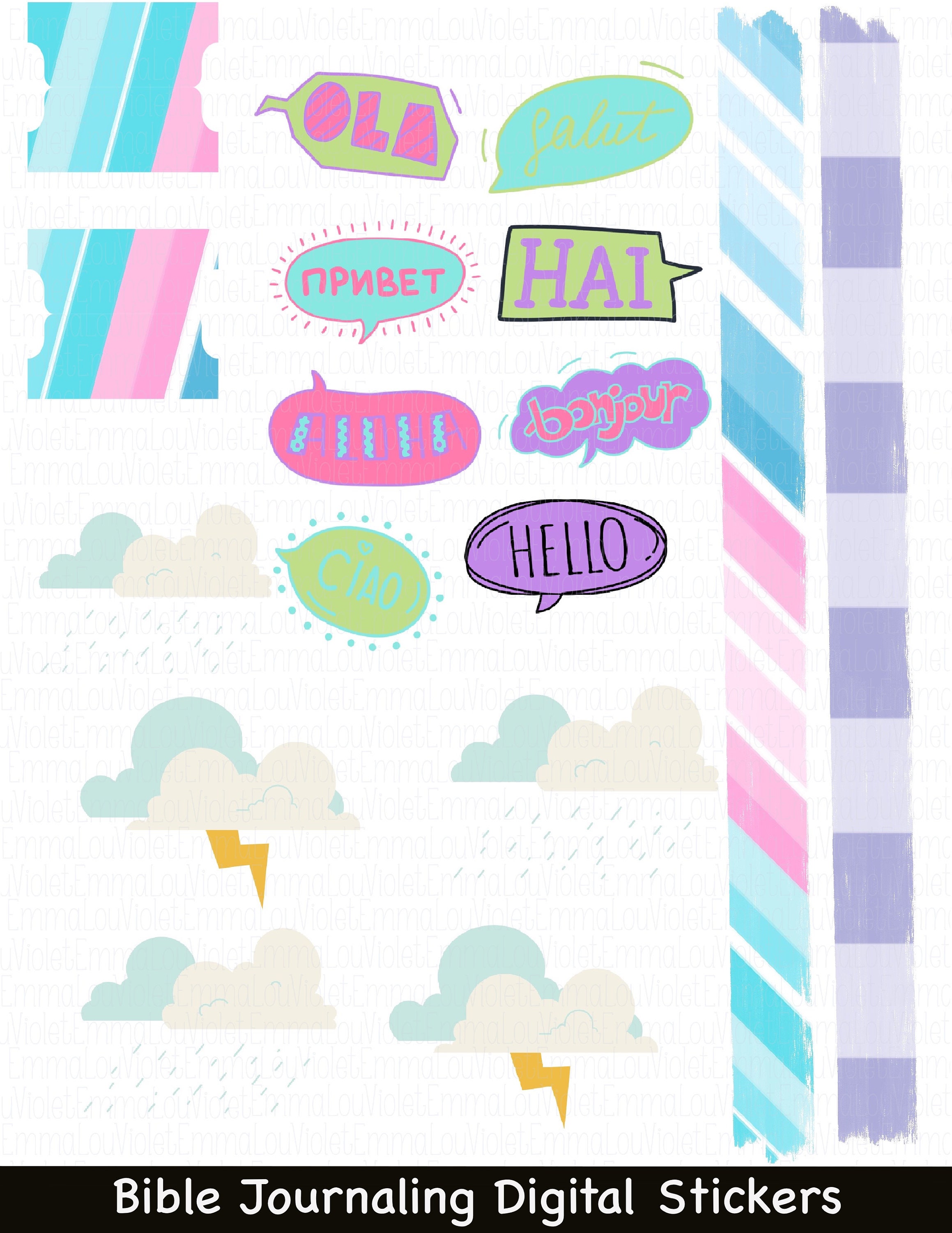 Tower of Babel Bible Journaling Printable Stickers Instant - Etsy