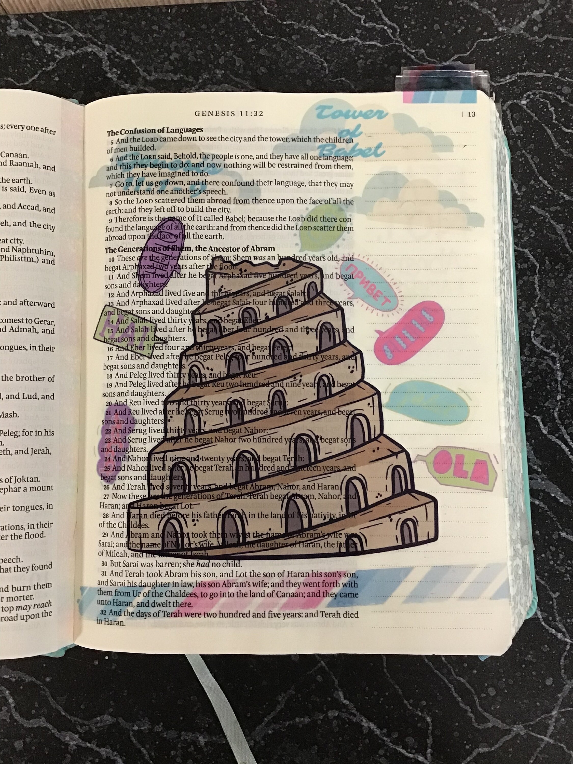 Tower of Babel Bible Journaling Printable Stickers Instant - Etsy