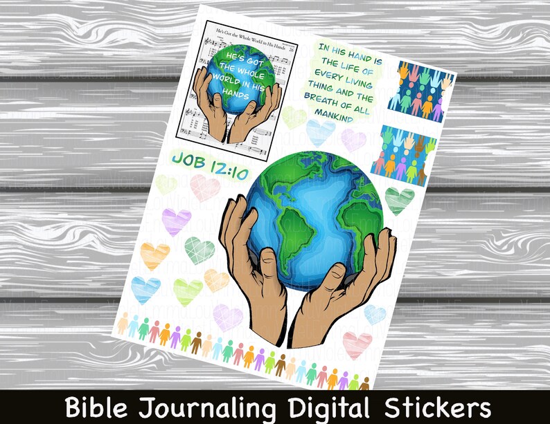 Hes Got the Whole World in His Hands Hymn Sticker Series - Etsy