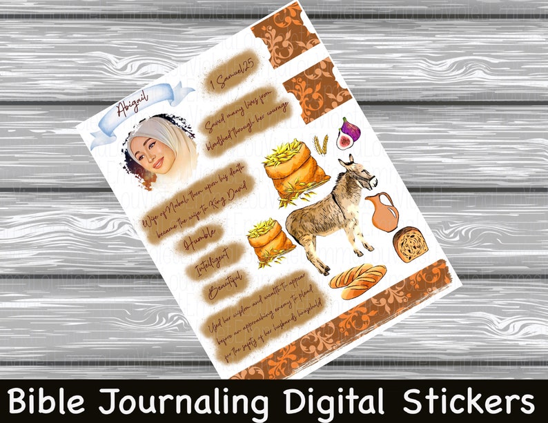 Abigail - Women of the Bible Series Bible Journaling Printable Sticker ...