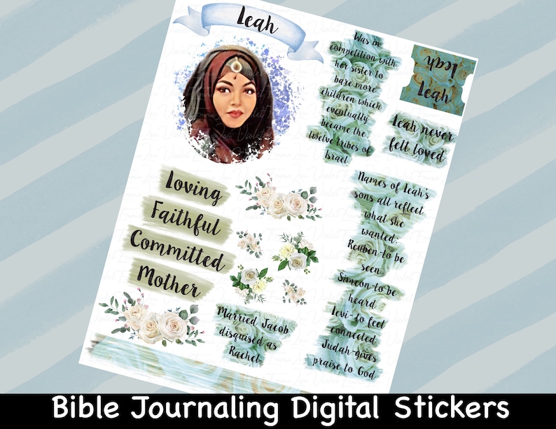 Leah Bible Journaling Stickers: Women of the Bible (digital Download ...