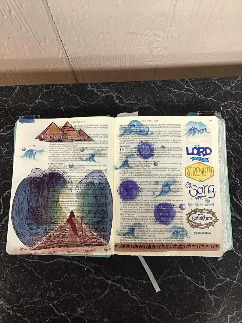 Moses Parts the Red Sea Bible Journaling Stickers Instant Digital ...