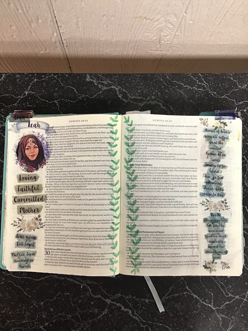 Leah Bible Journaling Stickers: Women of the Bible (digital Download ...