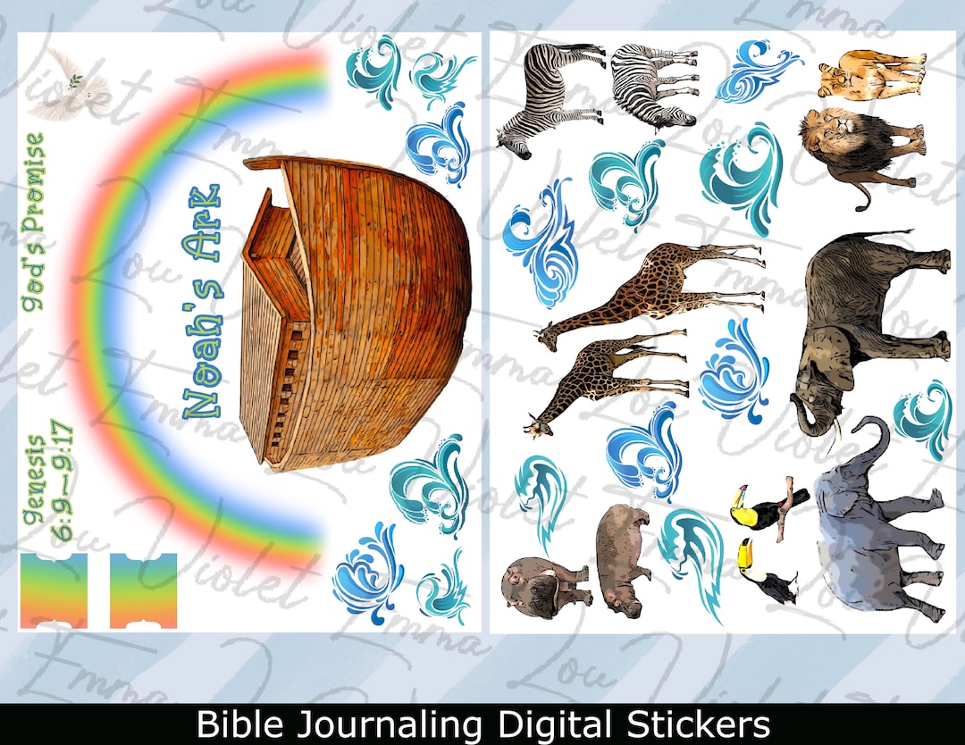 Noah’s Ark Bible Journaling Printable Stickers Instant Digital Download ...