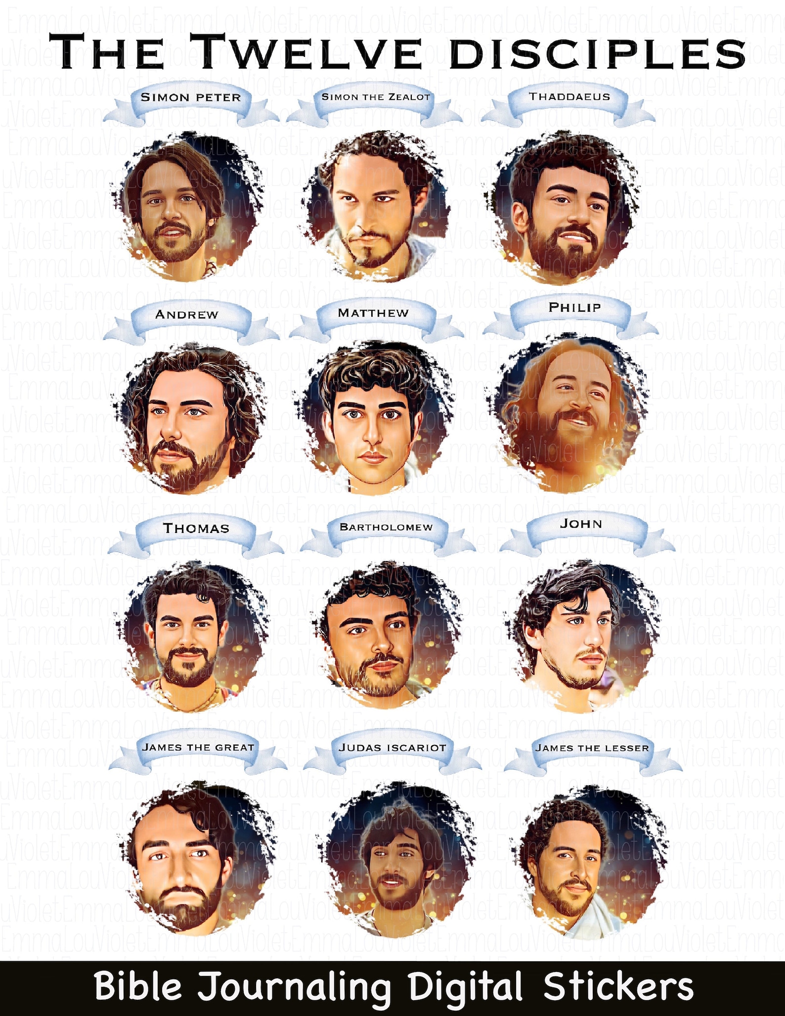 The Twelve Disciples Men of the Bible Series Bible Journaling - Etsy