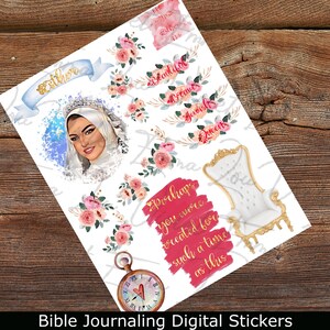 Esther-women of the Bible Series, Bible Journaling Printable Sticker ...