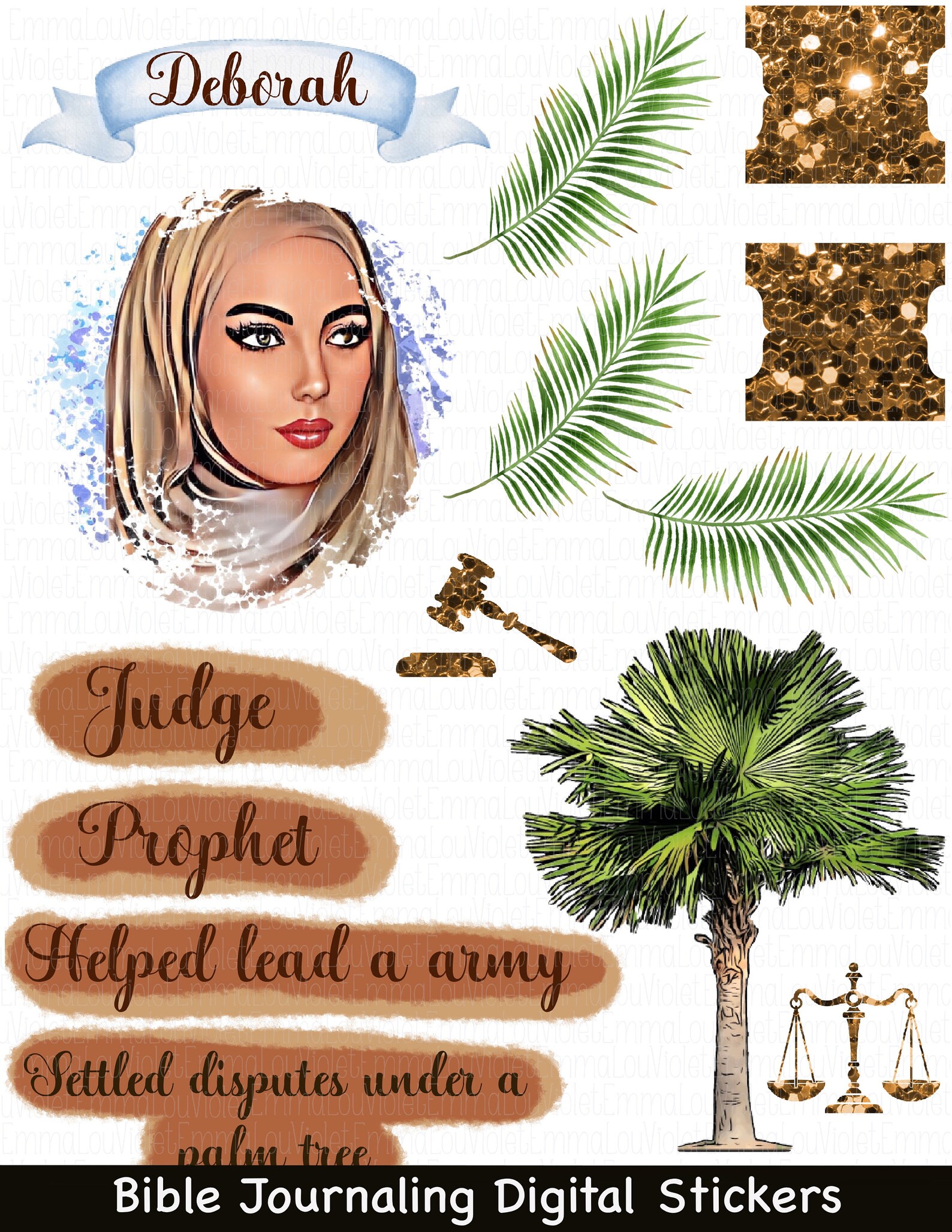 Deborah Women of the Bible Series Bible Journaling Printable - Etsy