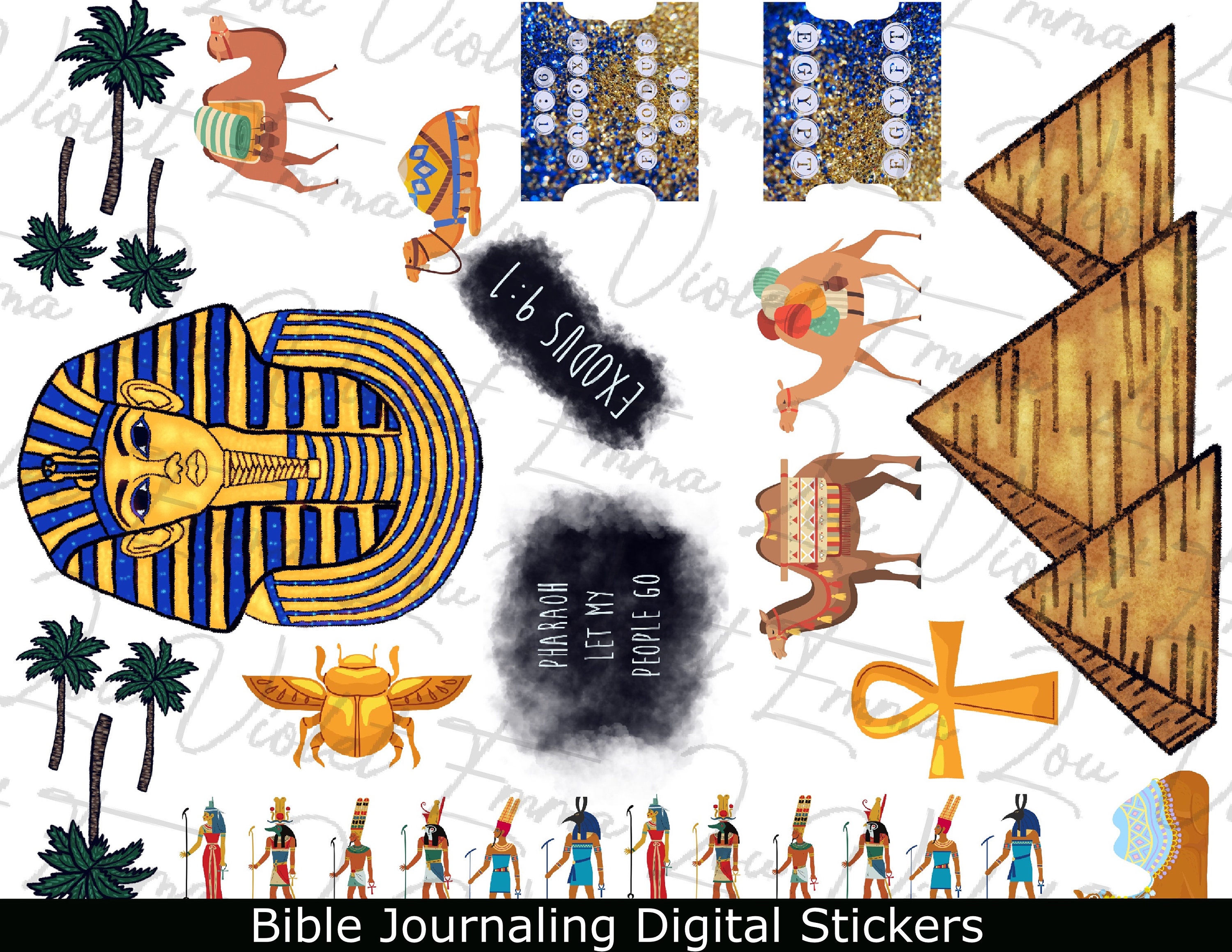 Egypt Exodus Bible Journaling Printable Sticker Sheet, Journal Supplies ...