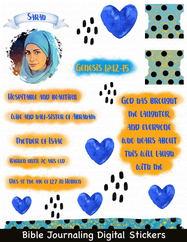 Sarah- Women of the Bible Series Bible Journaling Printable Sticker ...