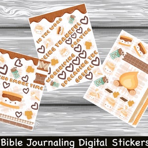 Spend S’more Time Bible Journaling Digital Printable Sticker Sheet PDF ...