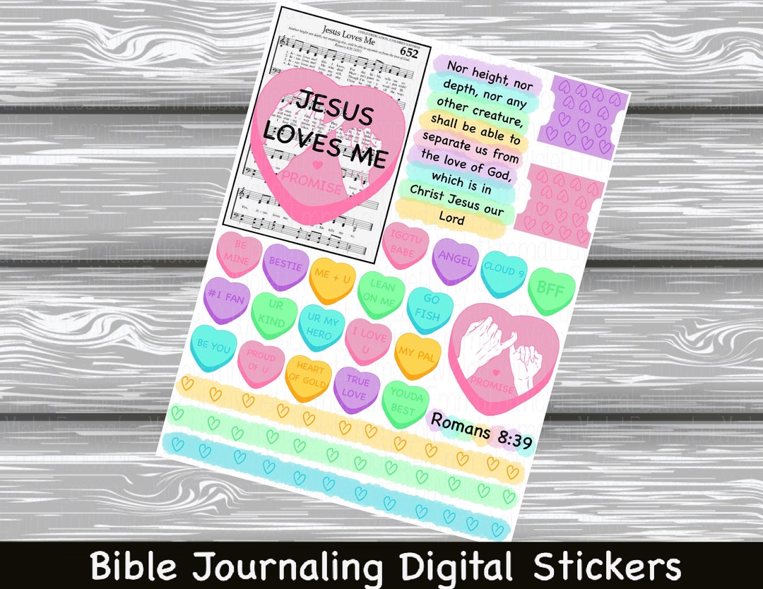Jesus Loves Me Hymn Sticker Series Printed Bible Journaling Sticker ...