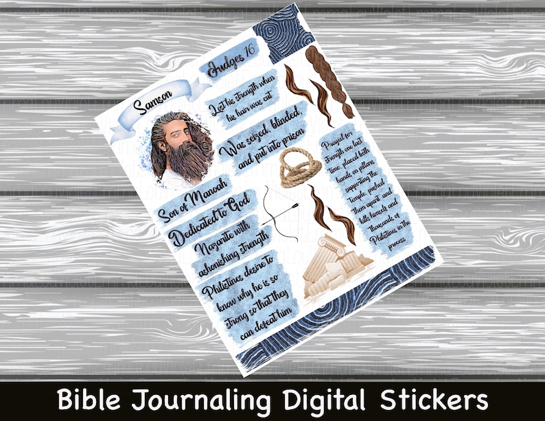 Samson Men of the Bible Series Bible Journaling Printable - Etsy