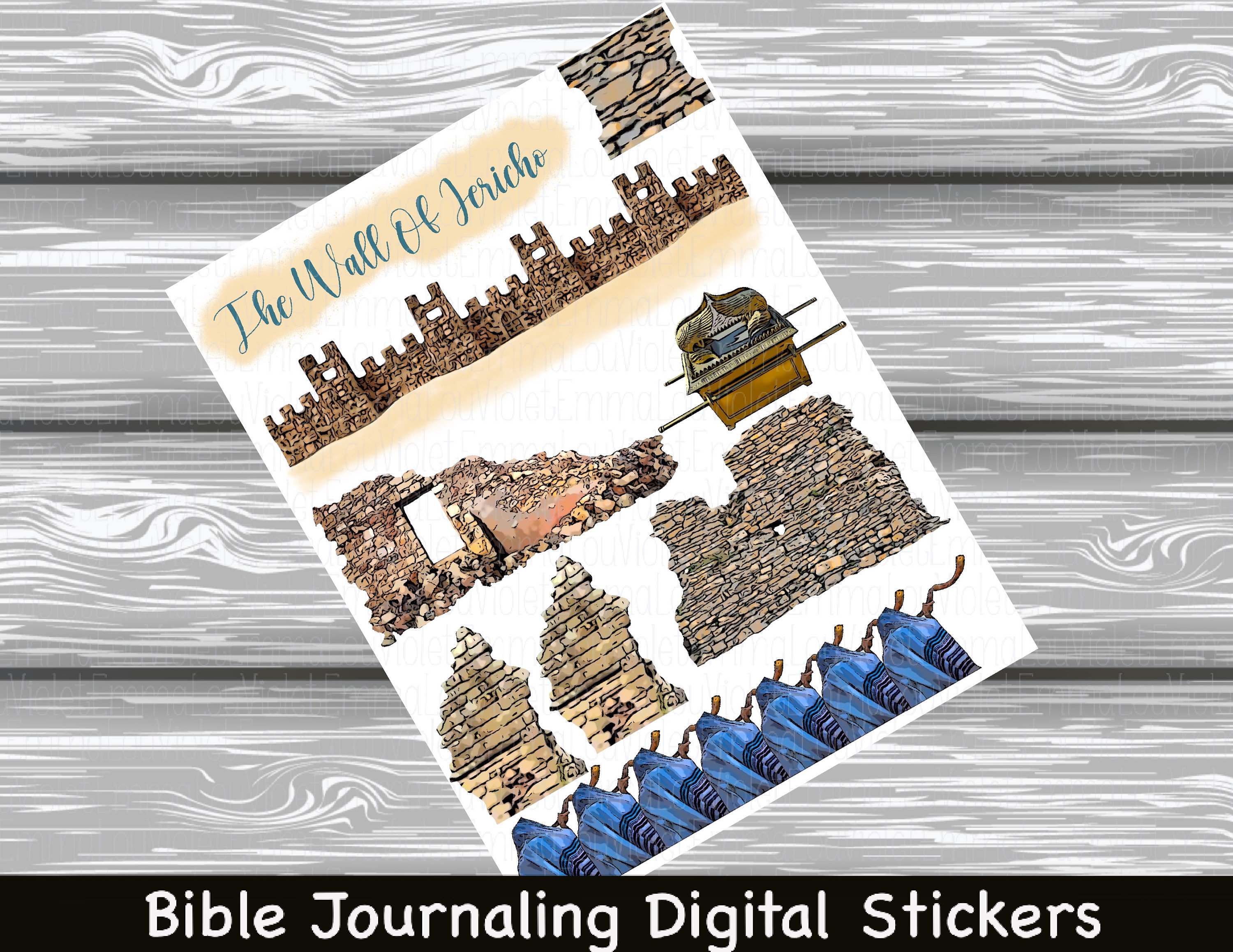 The Wall of Jericho Bible Journaling Printable Sticker Sheet, Instant ...
