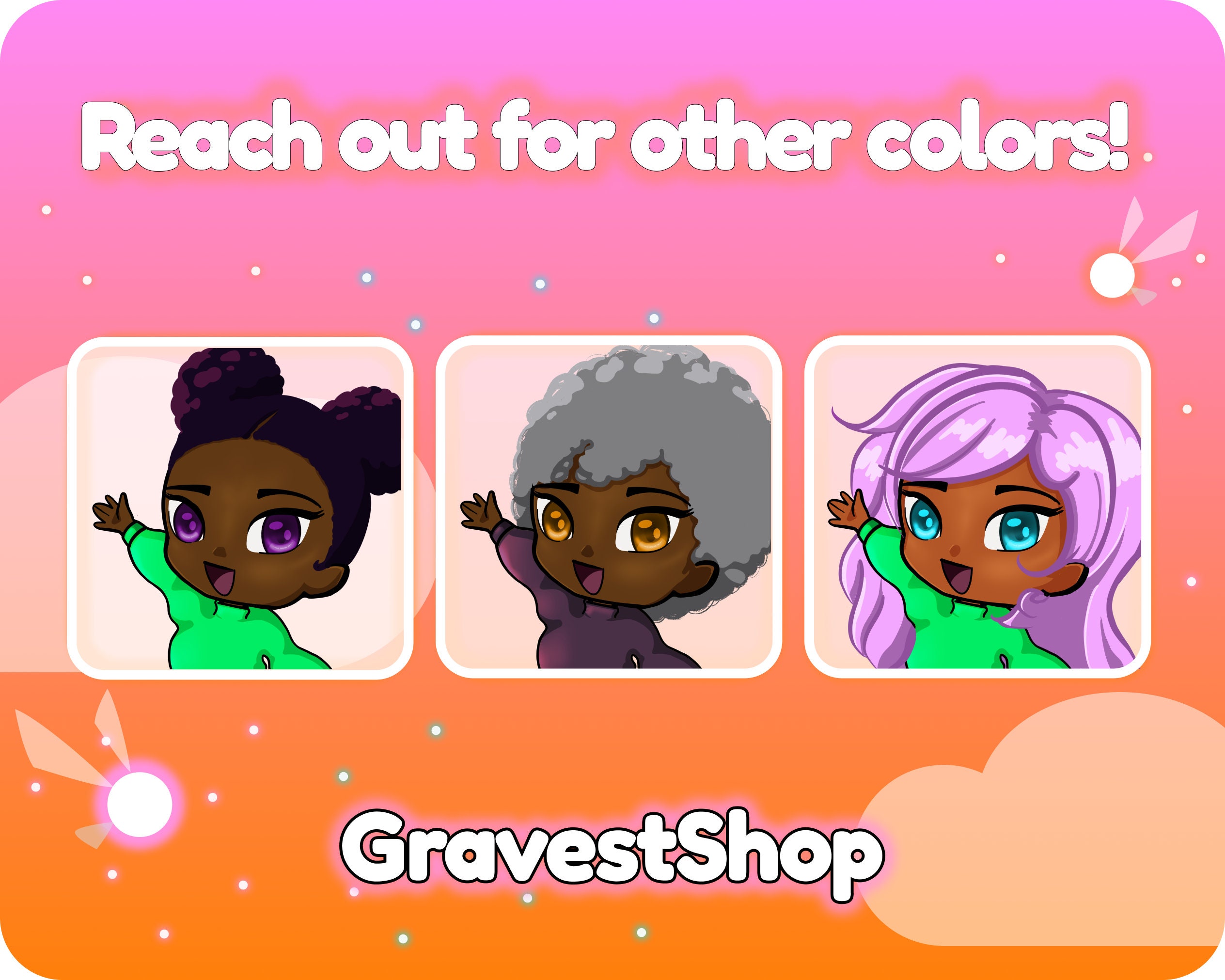 Sips Tea Emote Black Girl Dark Brown Hair Brown Eyes Chibi - Etsy