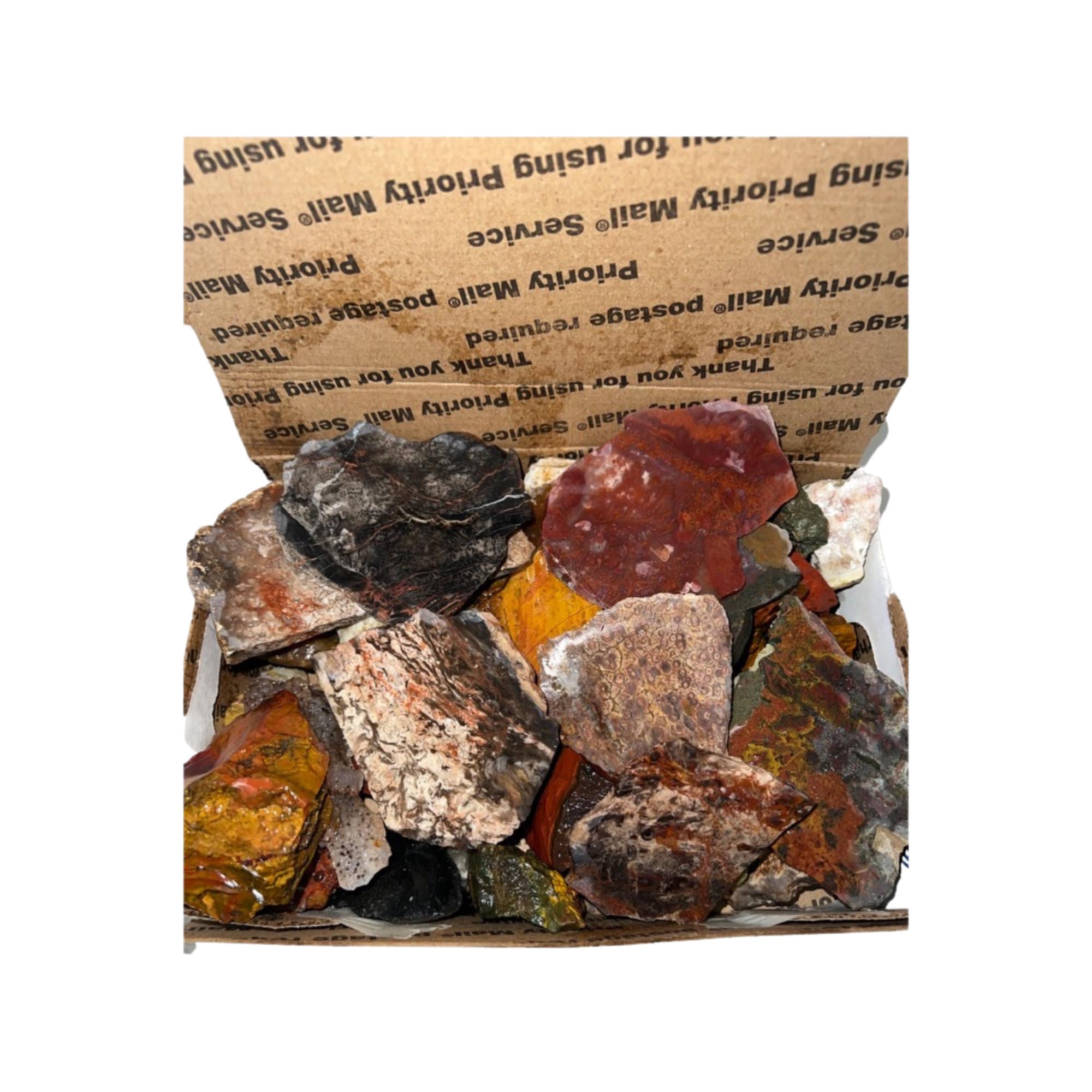 5+ Pounds Natural Tumbling Rough and Slab Mix | Cut Slabs and Rock ...