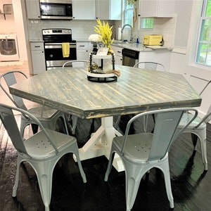 DIY Hexagon Farmhouse Table Plans, Blueprints, Materials List ...