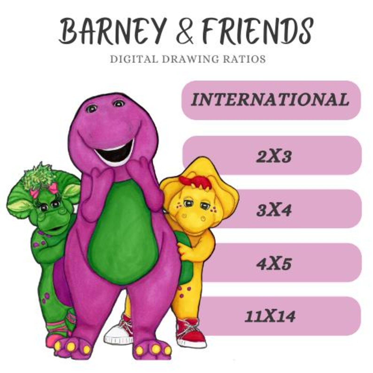 Barney & Friends Inspired Digital Artwork | Printable Fan Art for Wall ...