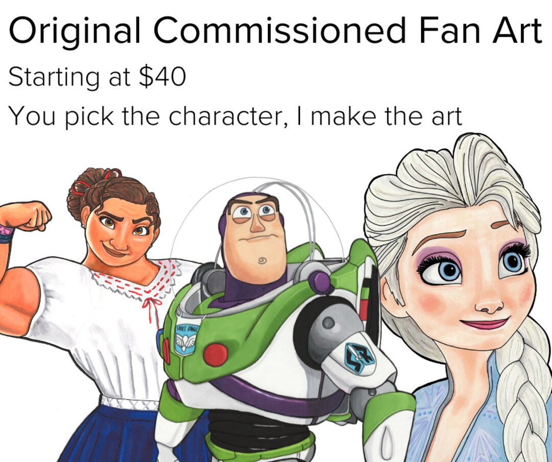 Custom Character Drawings / Fan Art 8x11 - Etsy