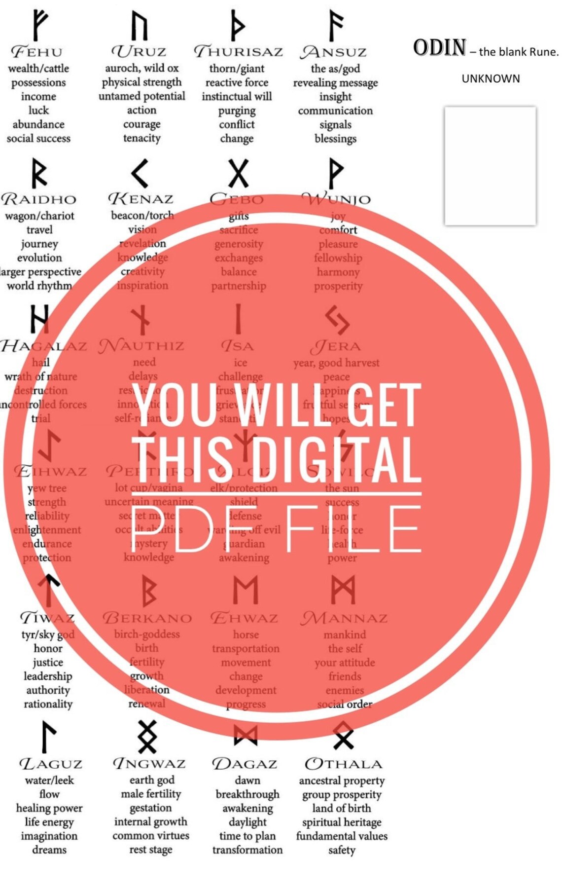 Runes Cheat Sheet Print Instant Download Times Meaning Witchy - Etsy