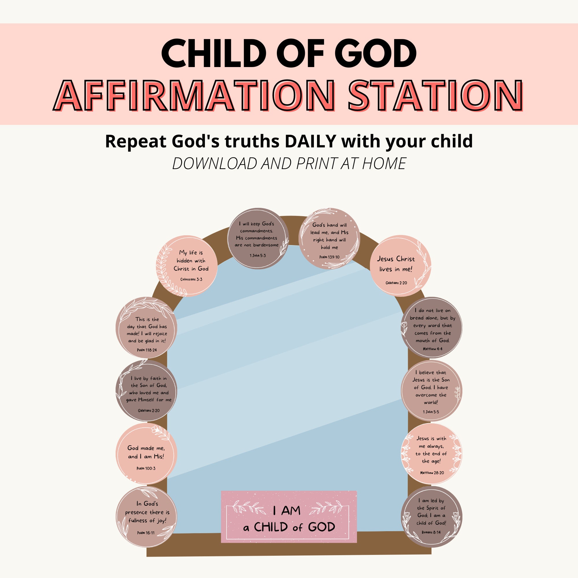 Child of God Affirmation Station Cards | Body Positivity | Daily Truths ...