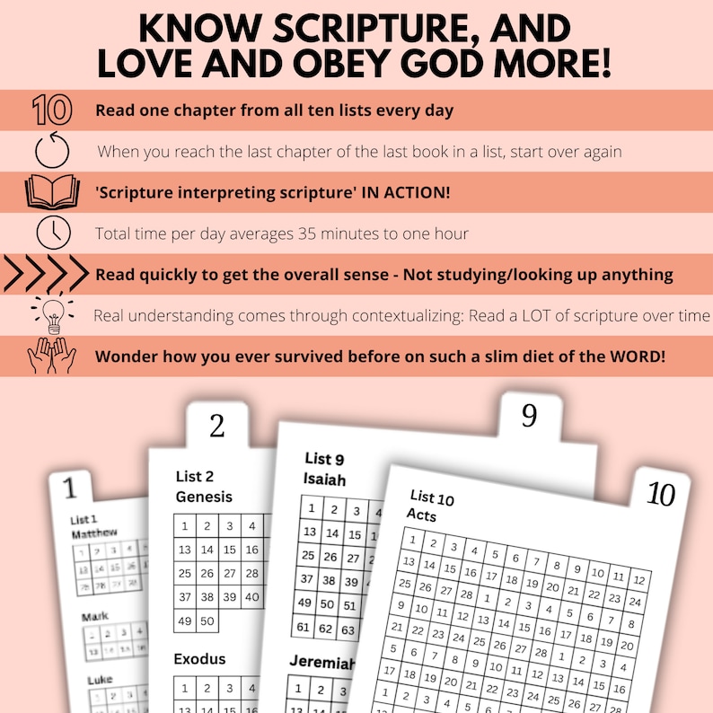Bible Bookmark Trackers Professor Grant Horner's Reading System Daily ...