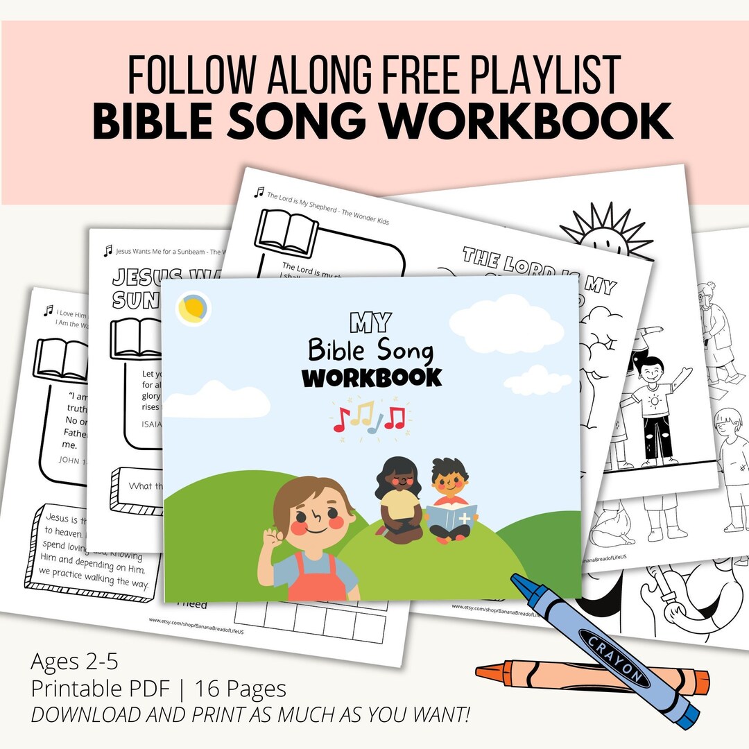 Bible Song Workbook Printable, FREE Playlist, Christian Homeschool ...