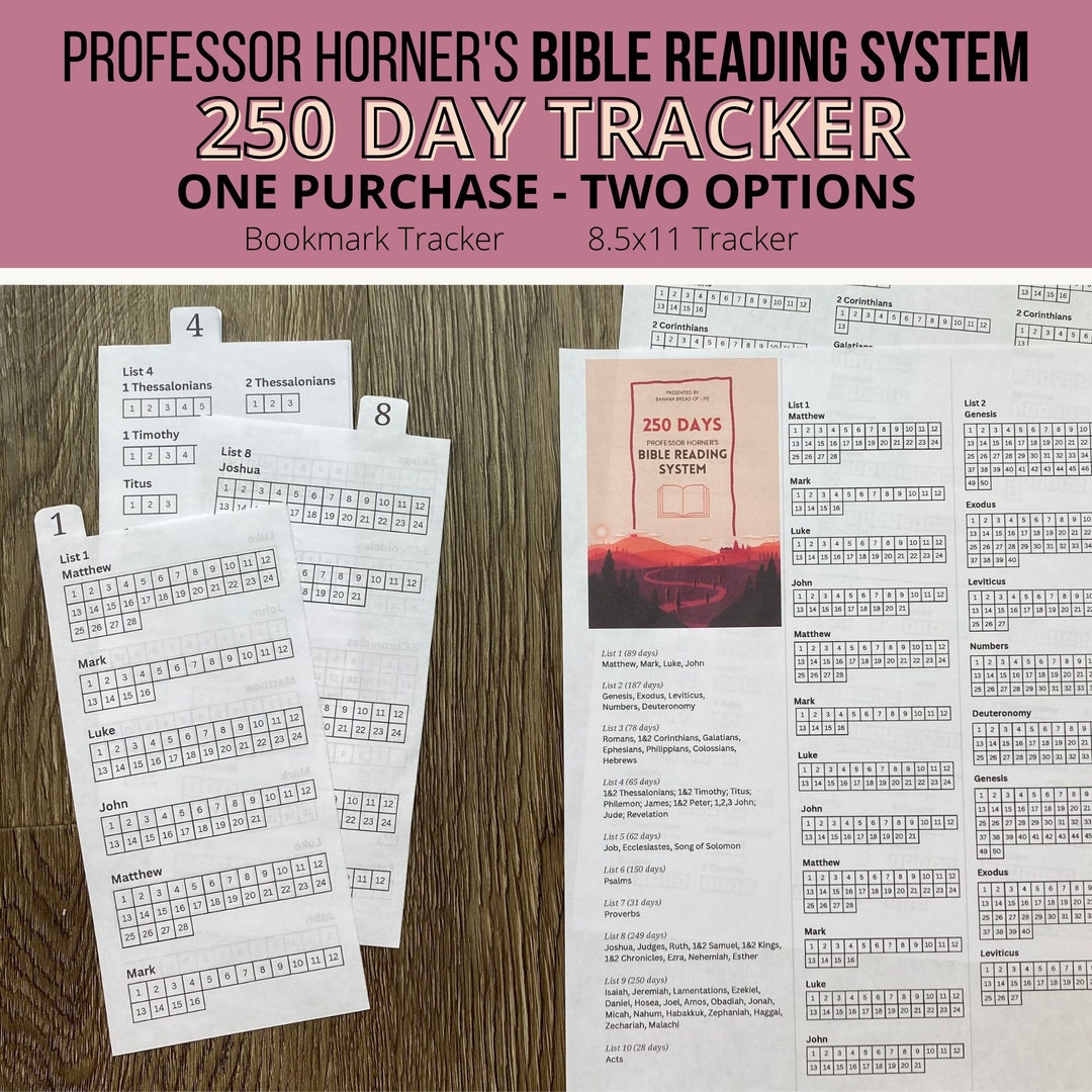 Bible Bookmark Trackers | Professor Grant Horner's Reading System ...