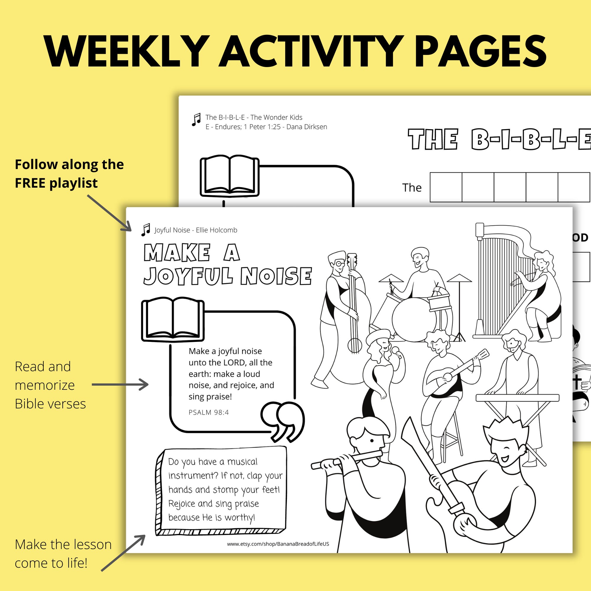 Bible Song Workbook Printable, FREE Playlist, Christian Homeschool ...