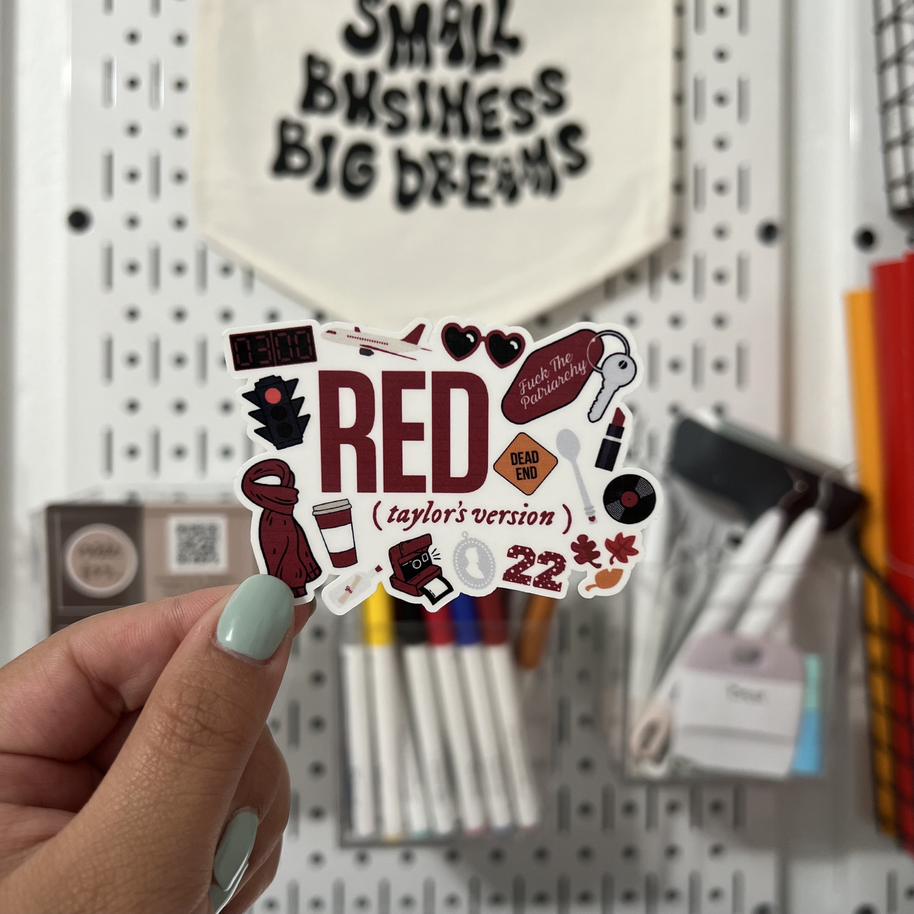 Taylor Swift Red Taylors Version Album Inspired Sticker - Etsy