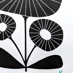 Linocut Handprinted Flower II - Etsy