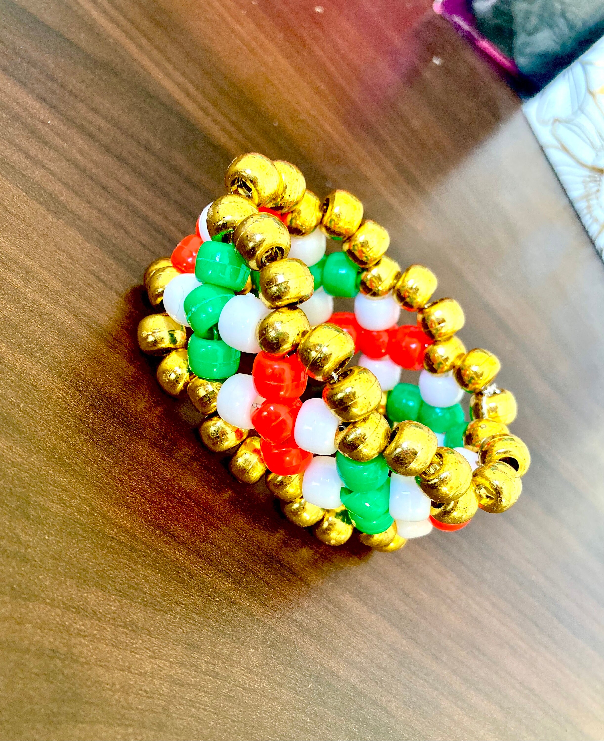 Christmas Candy Cane Kandi X Cuff Bracelet - Etsy