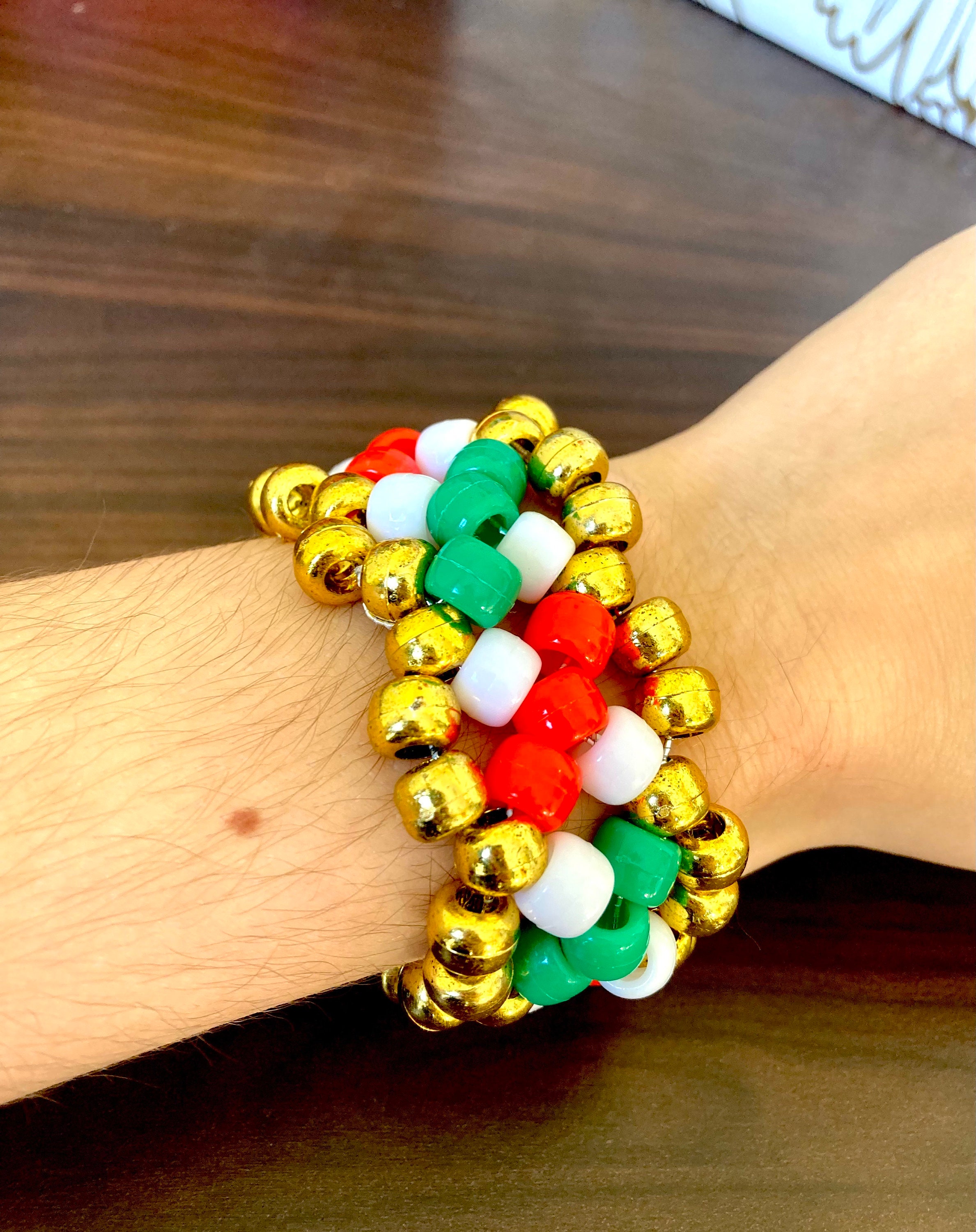 Christmas Candy Cane Kandi X Cuff Bracelet - Etsy