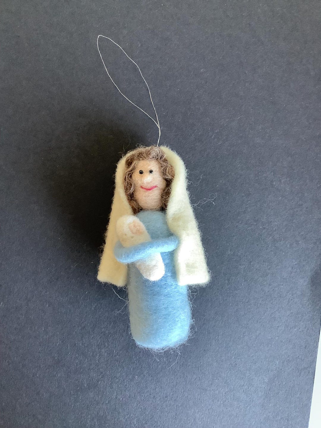 Needle Felted Mary and Baby Jesus Christmas Tree Decoration - Etsy UK