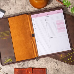 Personalized Planner, Refillable Leather Planner, Personalized Padfolio ...