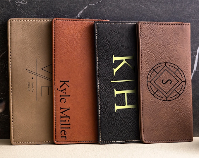 Slim Checkbook Cover. Personalized Checkbook Wallet. Checkbook Holder ...