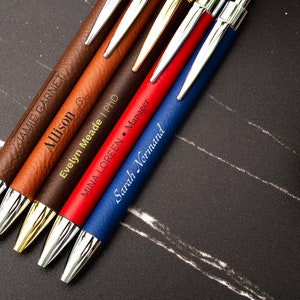 Personalized Pen Leather, Custom Business Pens, Engraved Pen, Custom ...