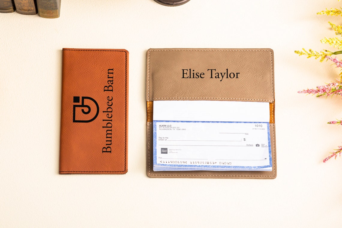Business Logo Checkbook Cover Personalized Checkbook Cover - Etsy