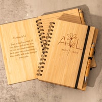 Wooden Notebook With Natural Leather / A5 / Wood Book Personalized ...