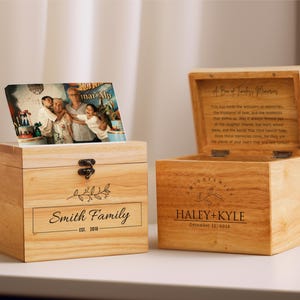 Personalized Wooden Keepsake Box, Custom Picture Frame Gift, Engraved ...