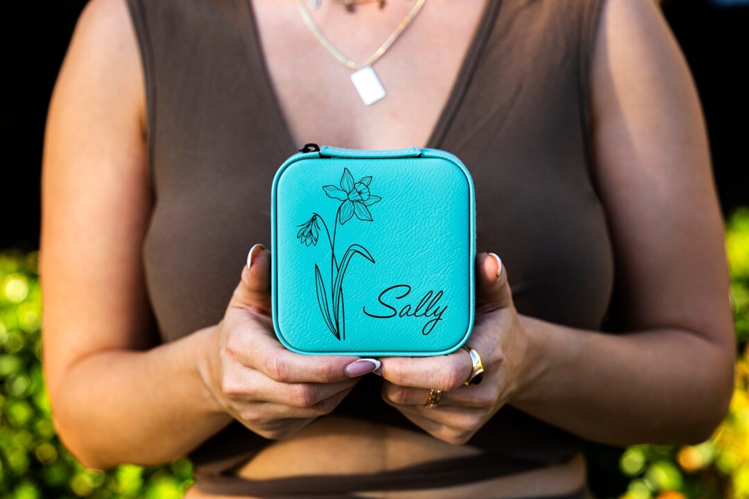 Custom Jewelry Box, Birth Flower Jewelry Case, Jewelry Ring Box ...