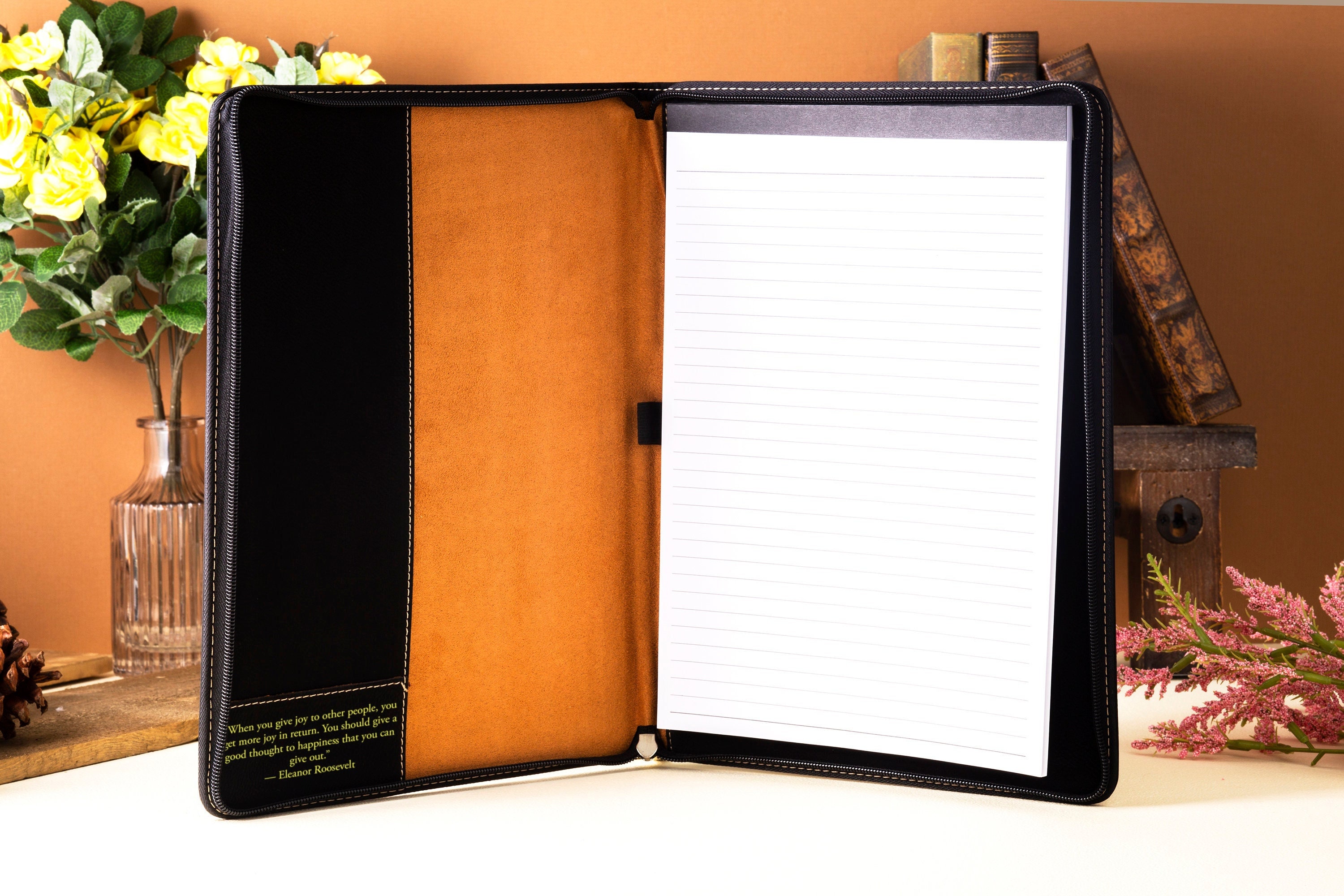 Personalized Leather Portfolio Leather Portfolio Zipper - Etsy