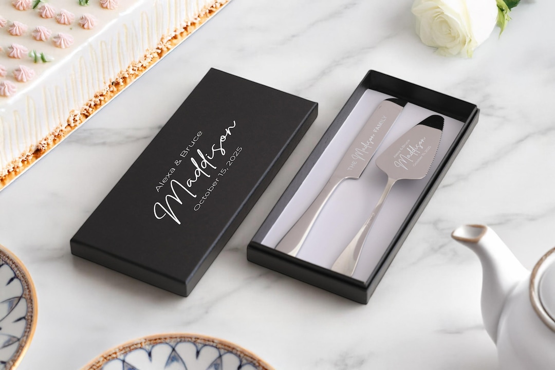 Personalized Cake Knife Set, Custom Cake Knife Set, Romantic Cake ...