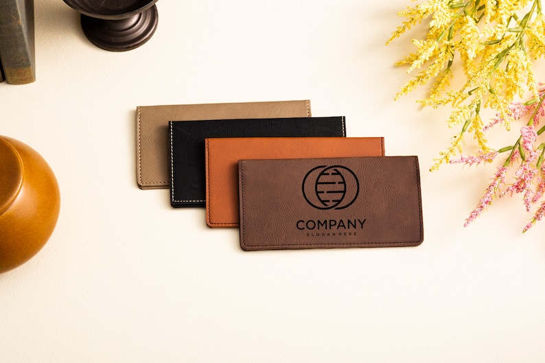 Business Logo Checkbook Cover Personalized Checkbook Cover - Etsy