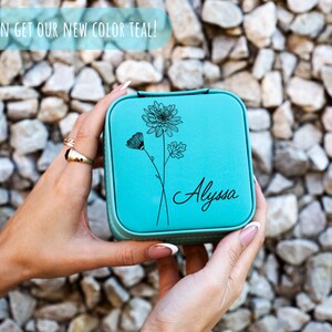 Birth Month Flower Gift, Bridesmaid Jewelry Box, Custom Jewelry Box ...