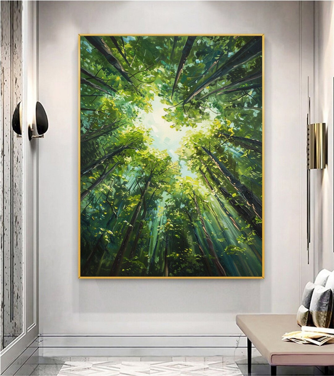 Abstract Green Forest Oil Painting,painting on Canvas,abstract ...